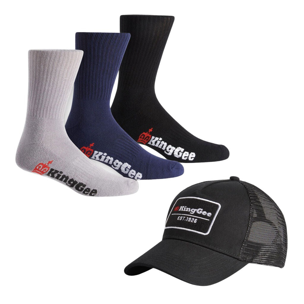 King Gee Cap And Sock Bundle (K09009) – Uniform Wholesalers